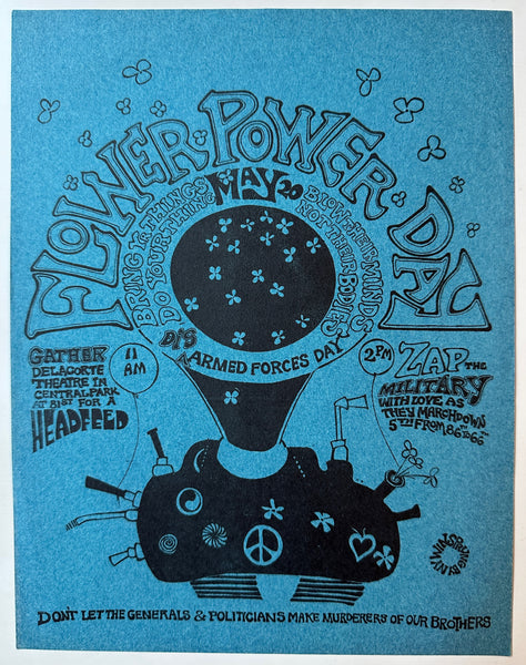 Flower Power Day Poster, Blue – Poster Museum
