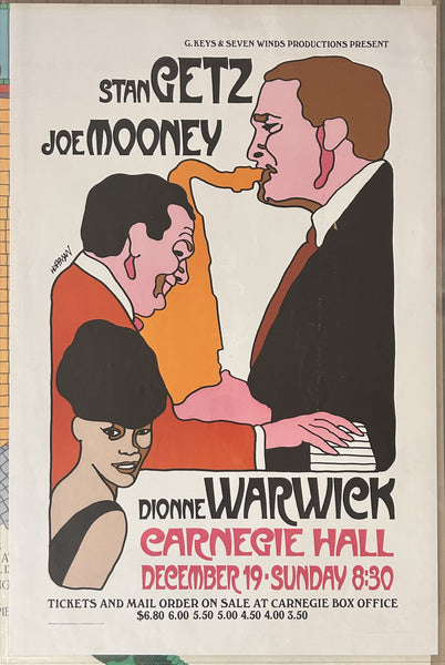 Stan Getz, Joe Mooney, Dionne Warwick Carnegie Hall – Poster Museum