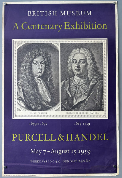 A Centenary Exhibition Purcell & Handel – Poster Museum