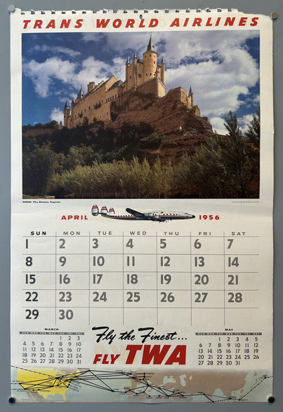 TWA 1956 Calendar: April, September – Poster Museum