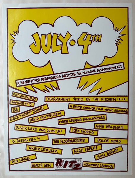 A Benefit For Performing Artists For Nuclear Disarmament Poster ...