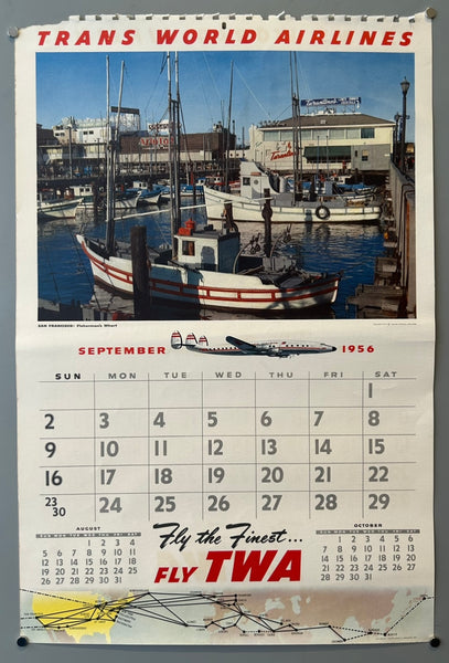TWA 1956 Calendar: April, September – Poster Museum