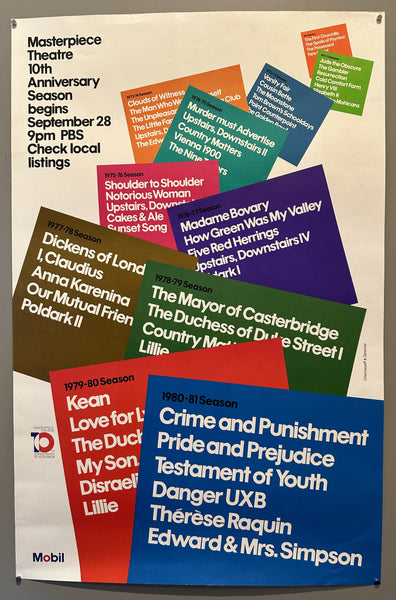 Masterpiece Theatre 10th Anniversary Season – Poster Museum