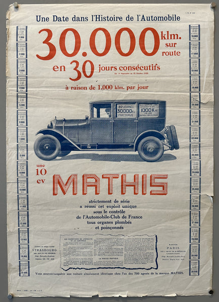 Une Date dans l'Histoire de l'Automobile Mathis Poster – Poster Museum