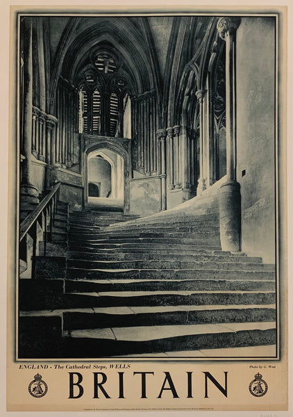 Britain: "England - The Cathedral Steps, Wells" – Poster Museum
