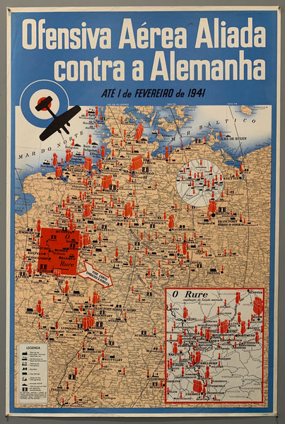 WW2 Allied Air Offensive Bombing Map Poster – Poster Museum