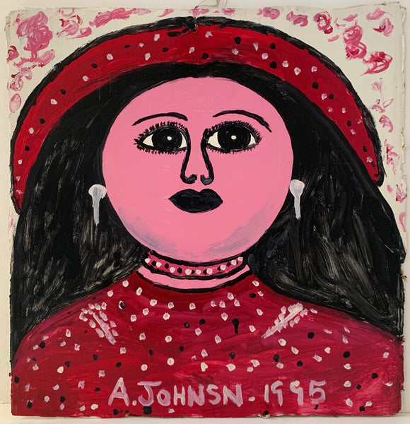 Woman in Red Anderson Johnson Painting – Poster Museum