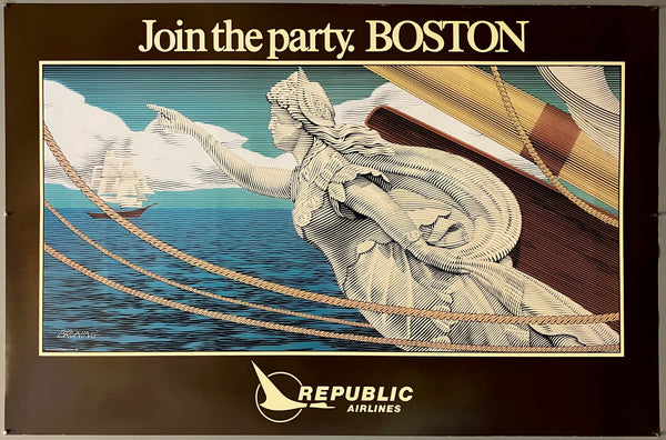 Republic Airlines Boston Poster – Poster Museum