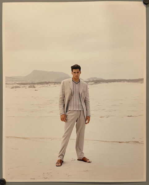 Male Model Posing on the Beach Photograph – Poster Museum